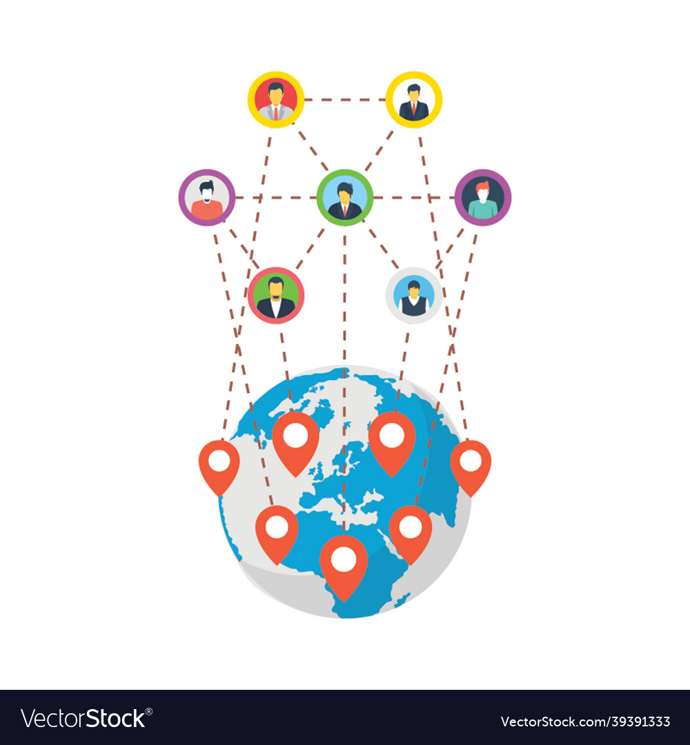 Global network Royalty Free Vector Image - VectorStock