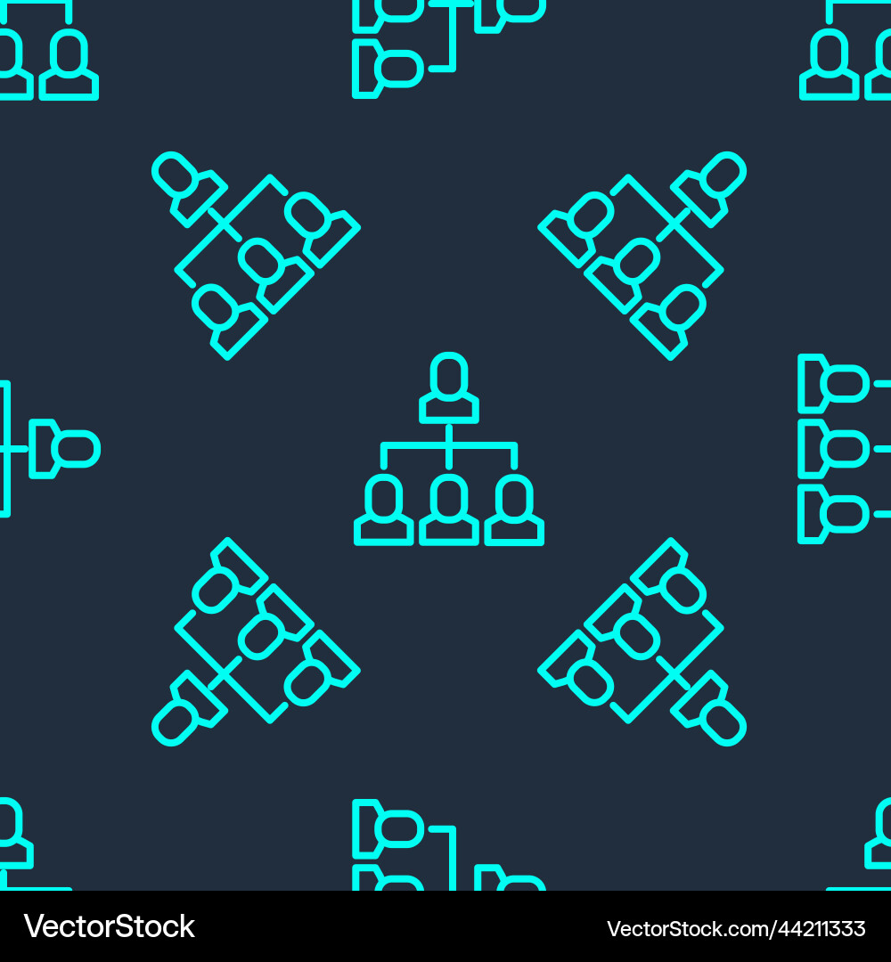 Green line business hierarchy organogram chart Vector Image