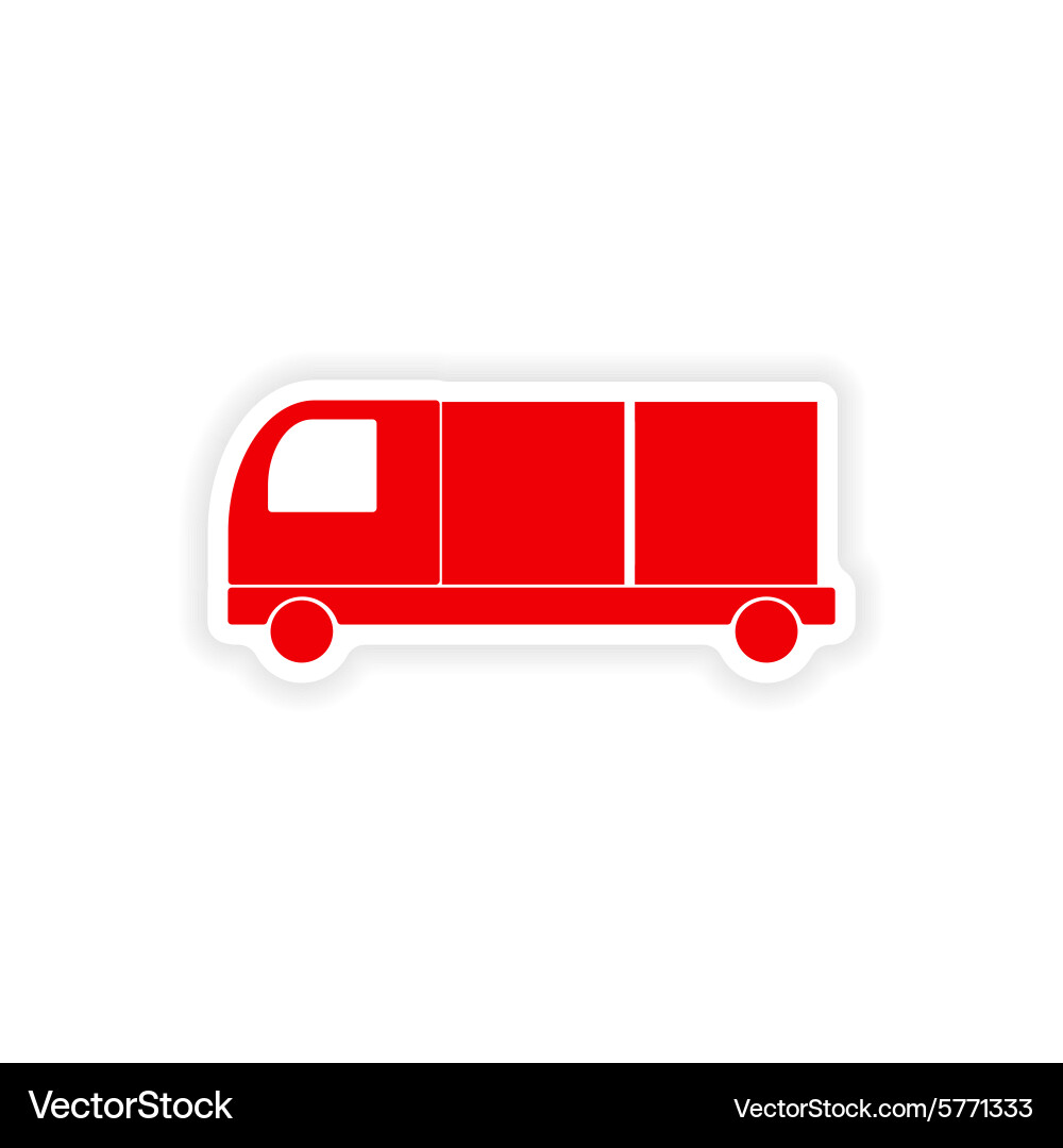 Icon sticker realistic design on paper car freight