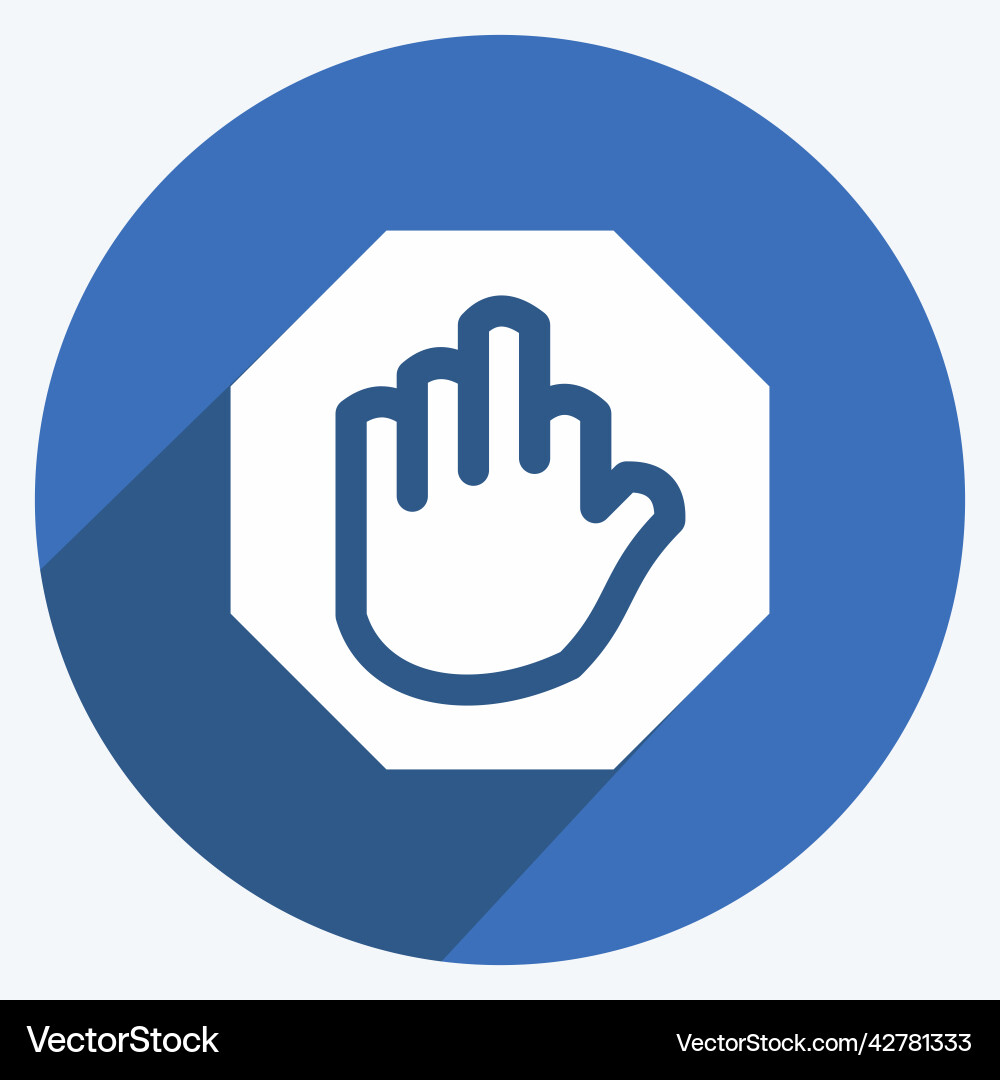 Icon stop hand suitable for building symbol long Vector Image