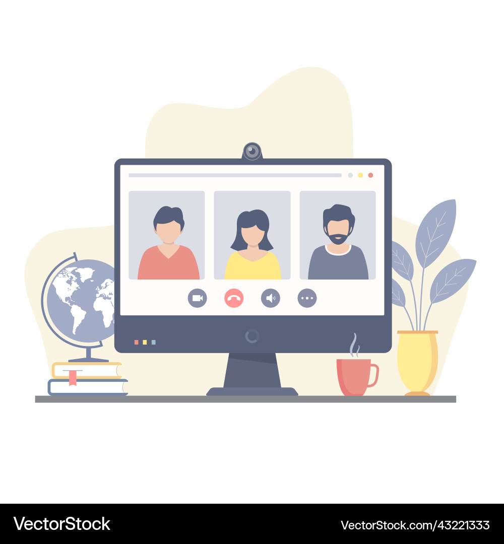 Online meeting or conference flat design modern Vector Image