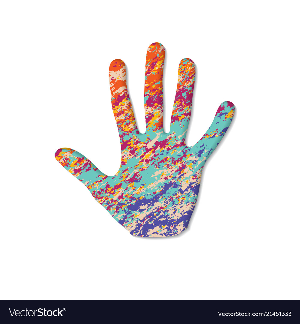 Painted human hand Royalty Free Vector Image - VectorStock