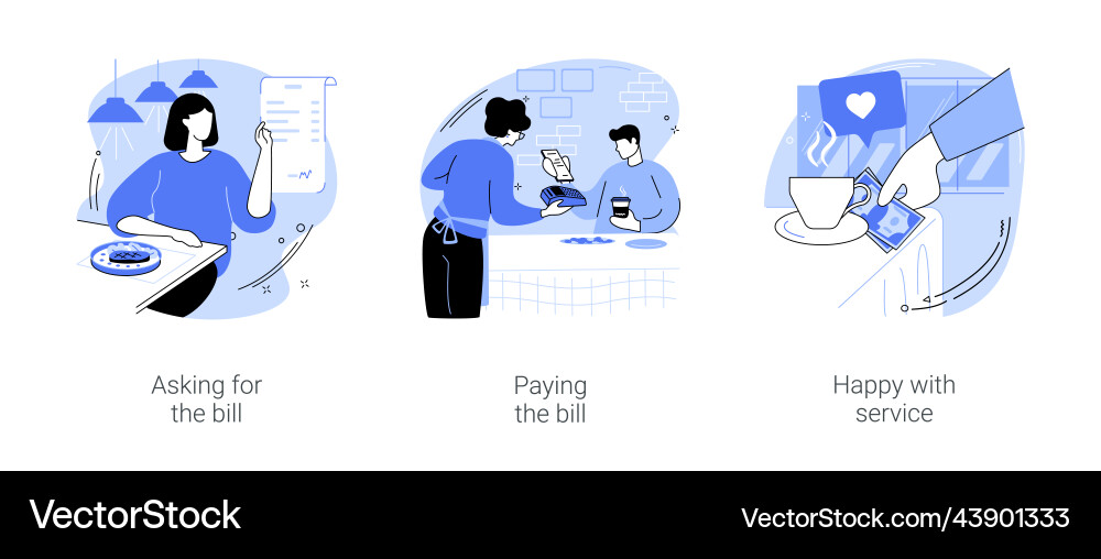 Paying in a restaurant isolated cartoon Royalty Free Vector