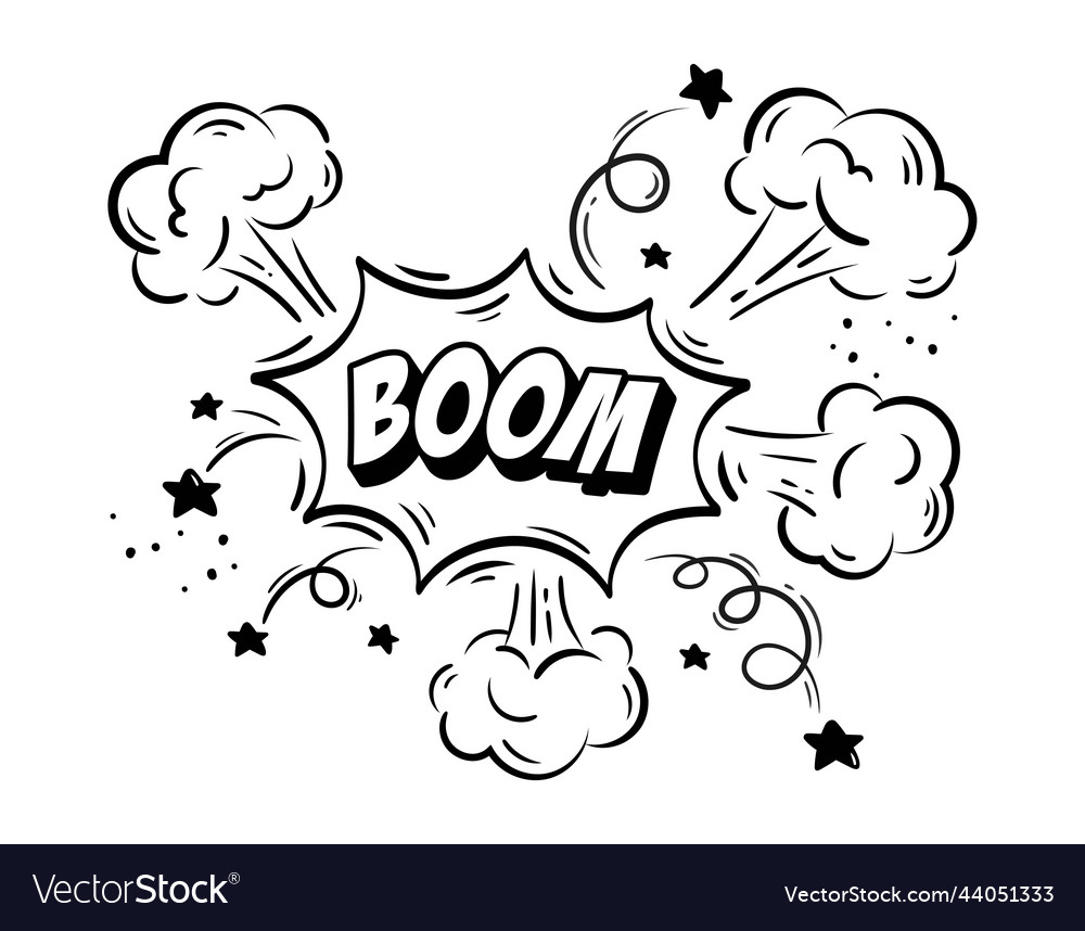 Retro explosion for comics Royalty Free Vector Image
