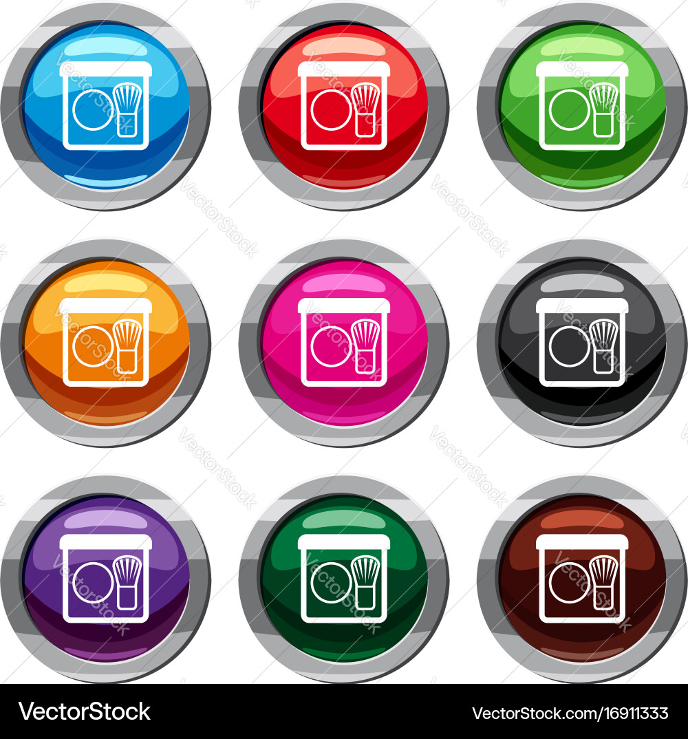 Rouge with brush set 9 collection Royalty Free Vector Image
