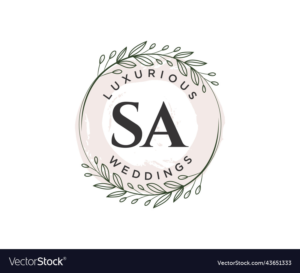Sa initials letter wedding monogram logos Vector Image