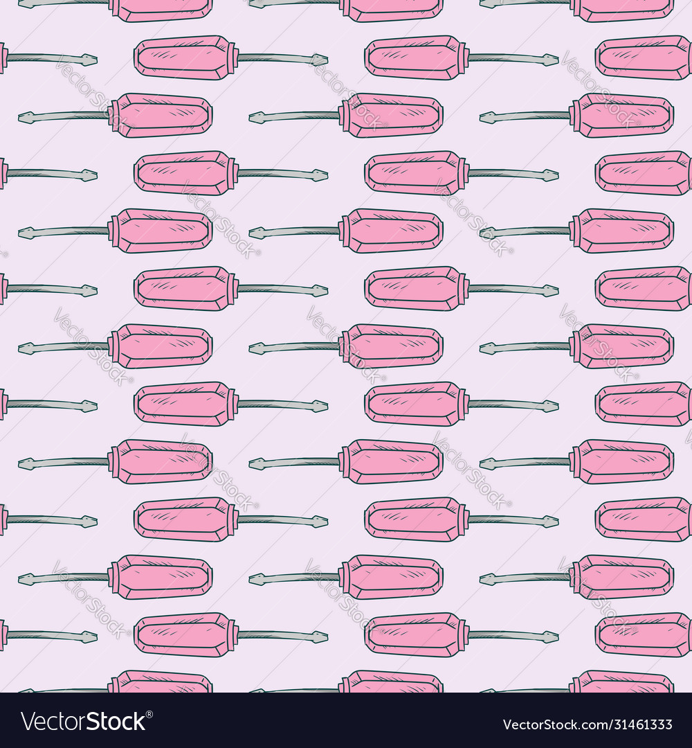 Screwdriver pattern on white background Royalty Free Vector