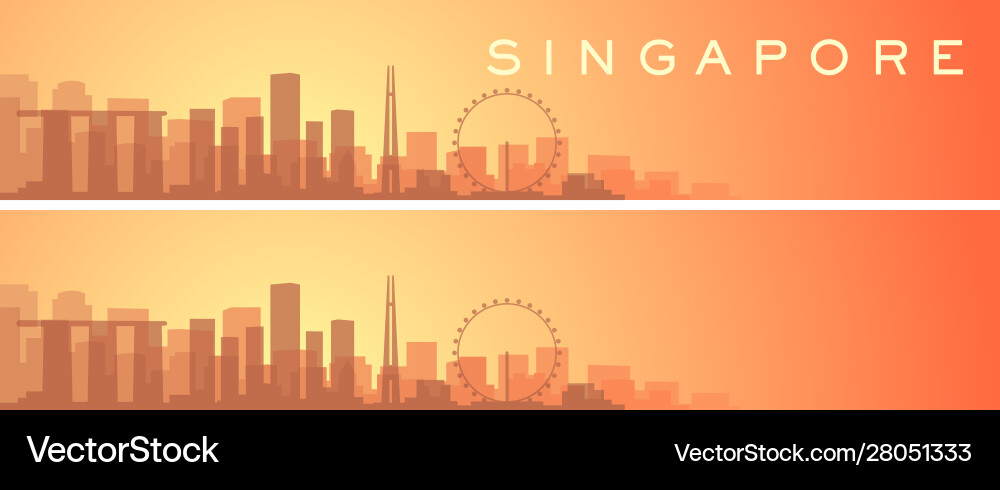 Singapore beautiful skyline scenery banner Vector Image