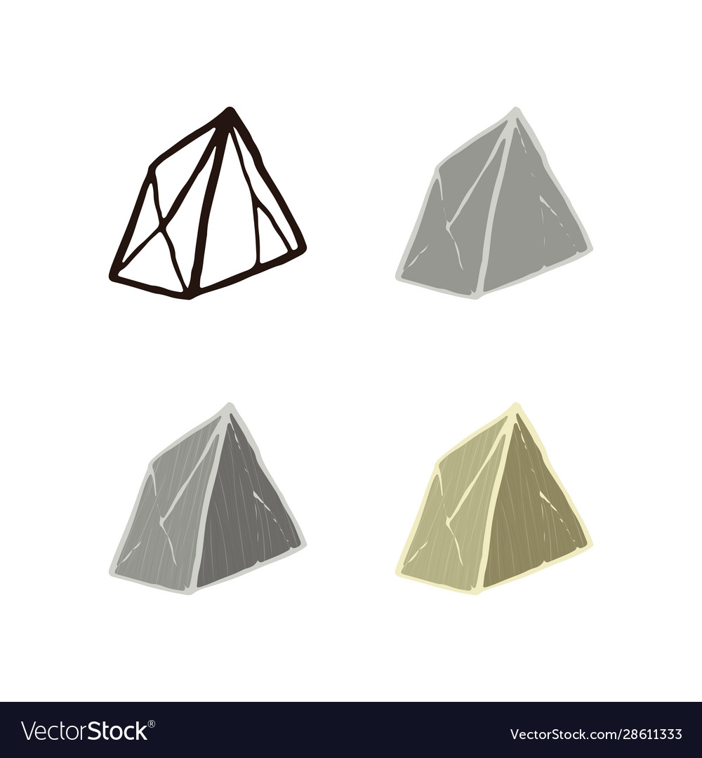 Stone set pyramid shape Royalty Free Vector Image