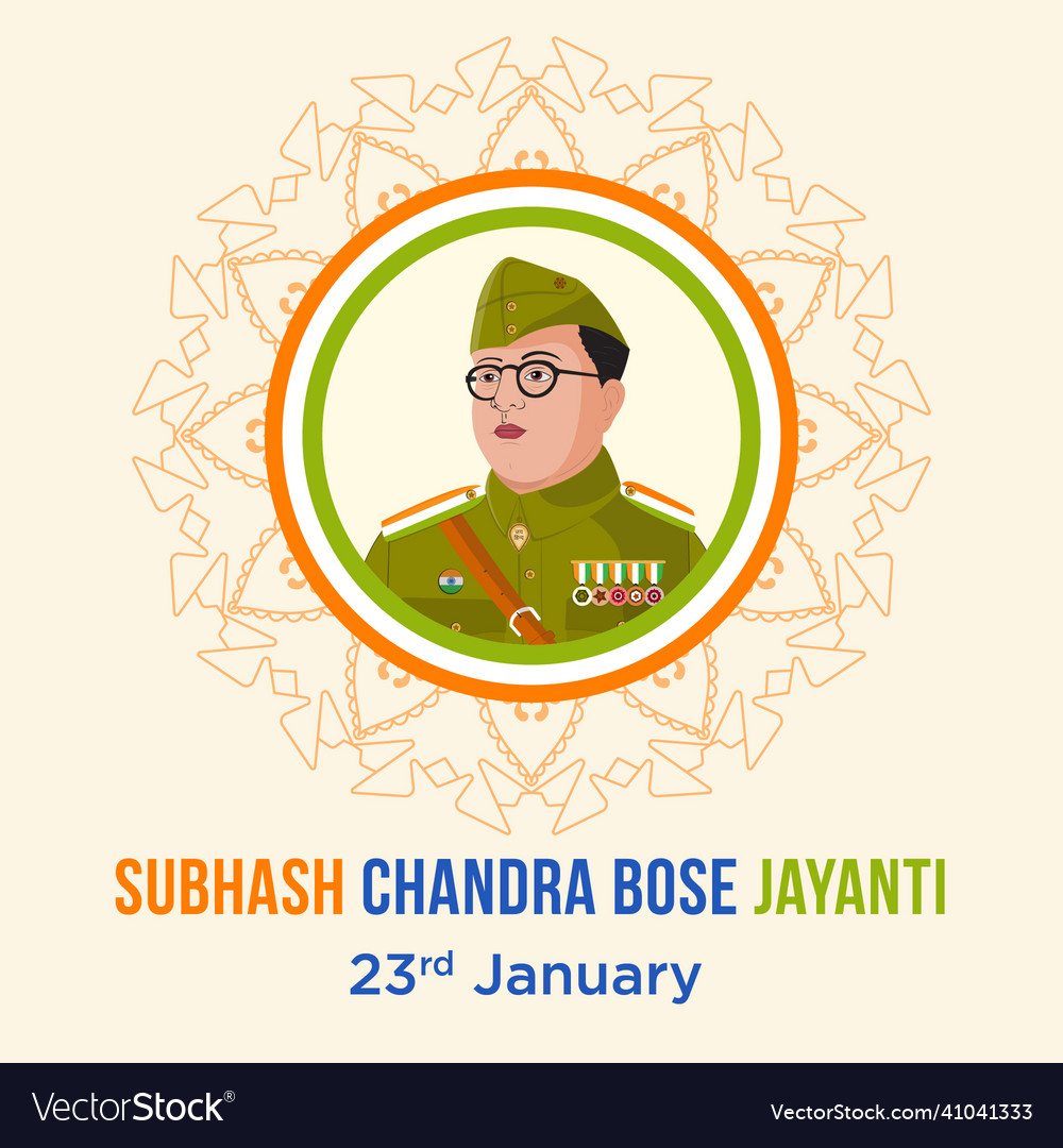 Subhash chandra bose jayanti banner design Vector Image