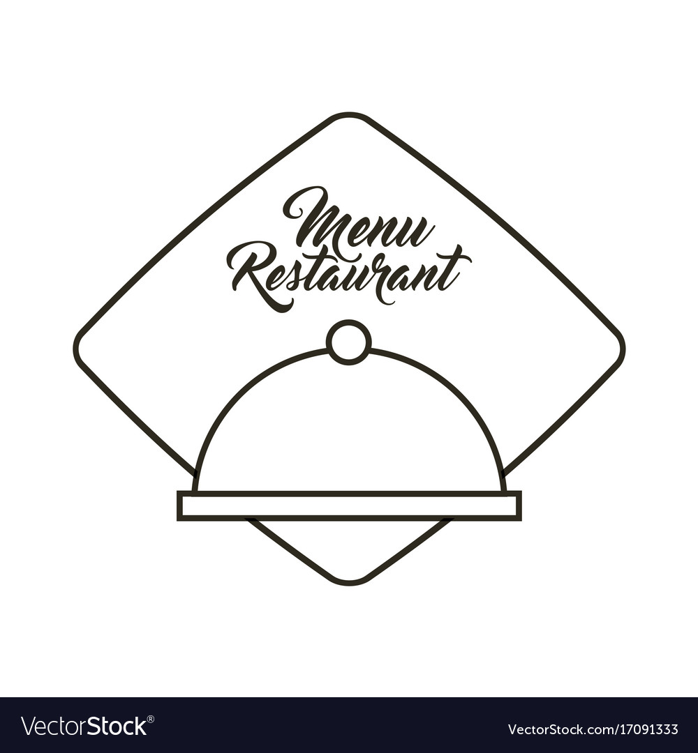 Tray server restaurant menu Royalty Free Vector Image