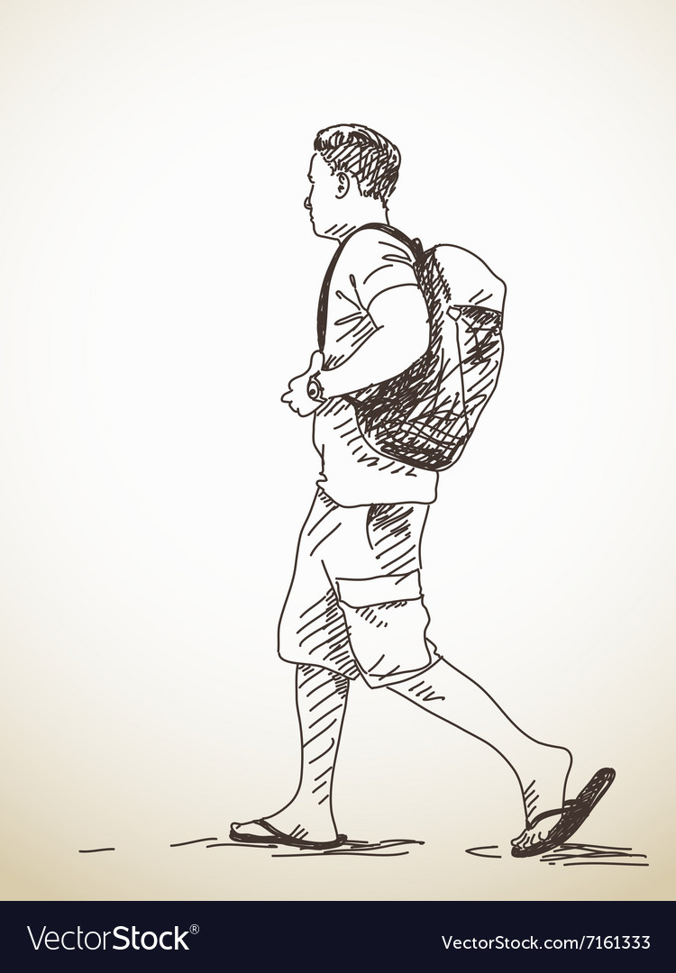 Walking man Royalty Free Vector Image - VectorStock