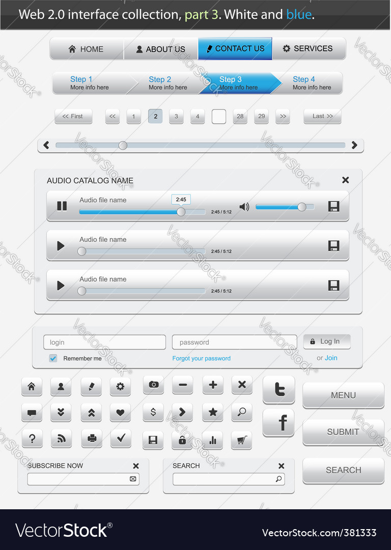 Web 20 interface part 3 Royalty Free Vector Image