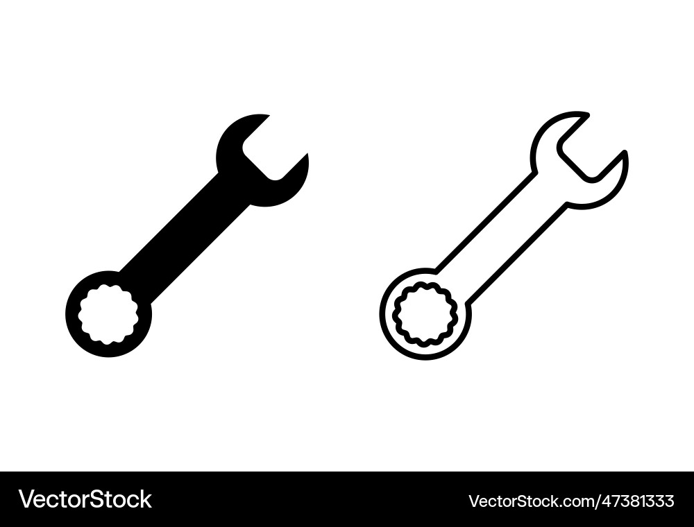 Wrench icon set repair icon tools icon Royalty Free Vector