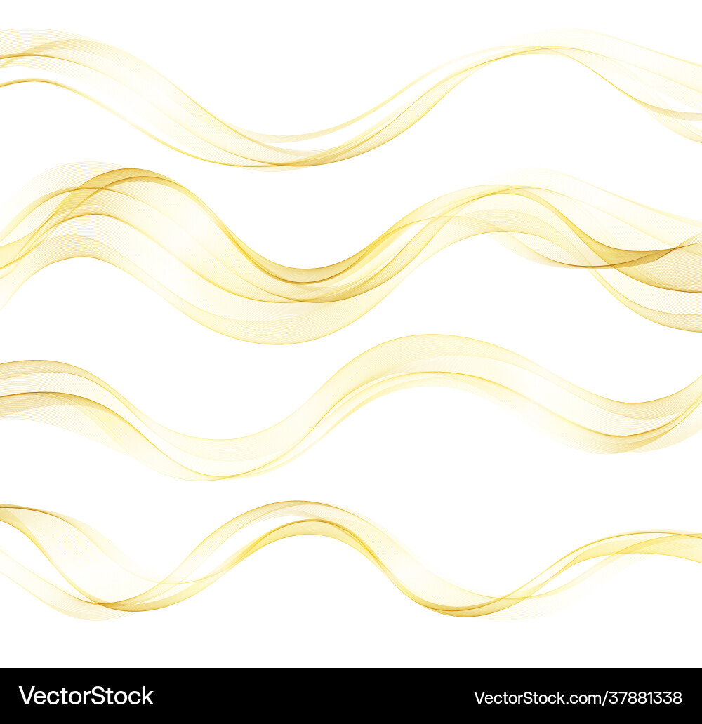 Abstract colorful flowing gold wave lines Vector Image