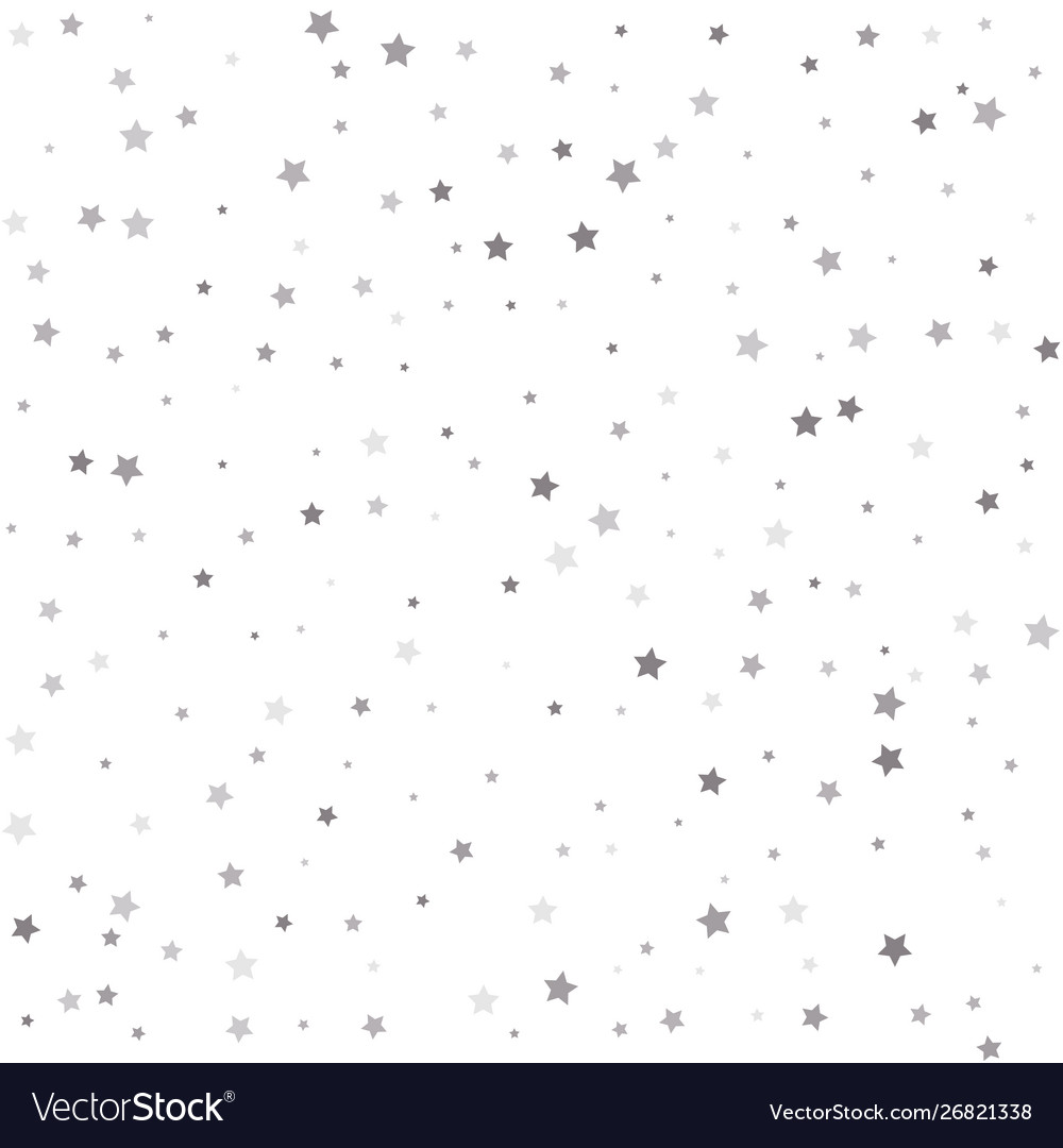 Abstract Pattern Random Falling Silver Stars Vector Image
