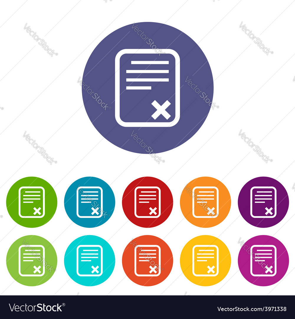 Bad document flat icon Royalty Free Vector Image