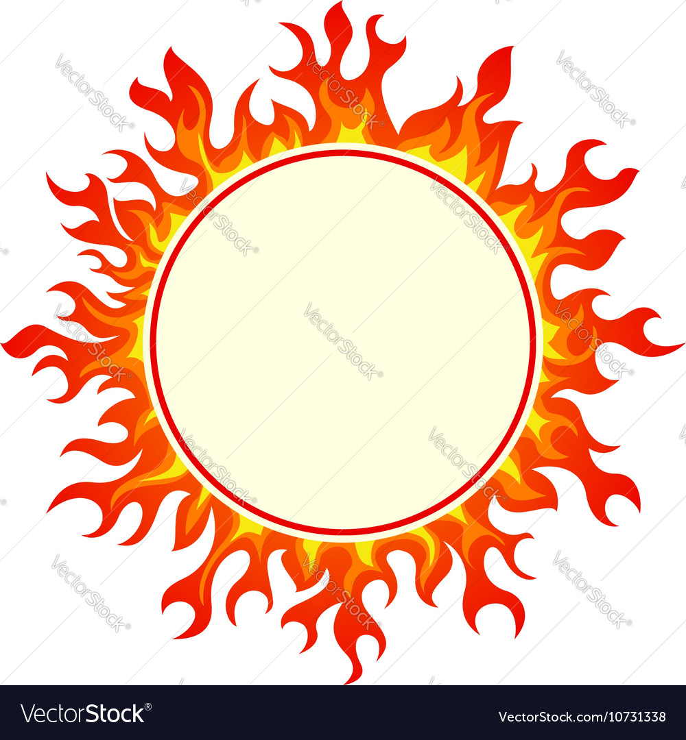 Burning round frame Royalty Free Vector Image - VectorStock