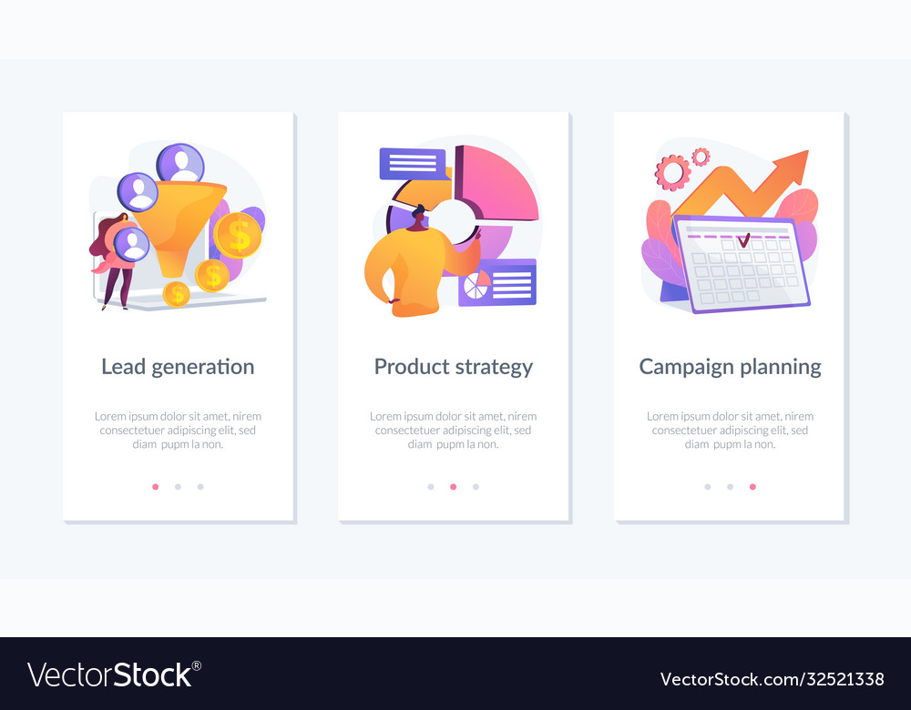 Digital strategy app interface template Royalty Free Vector