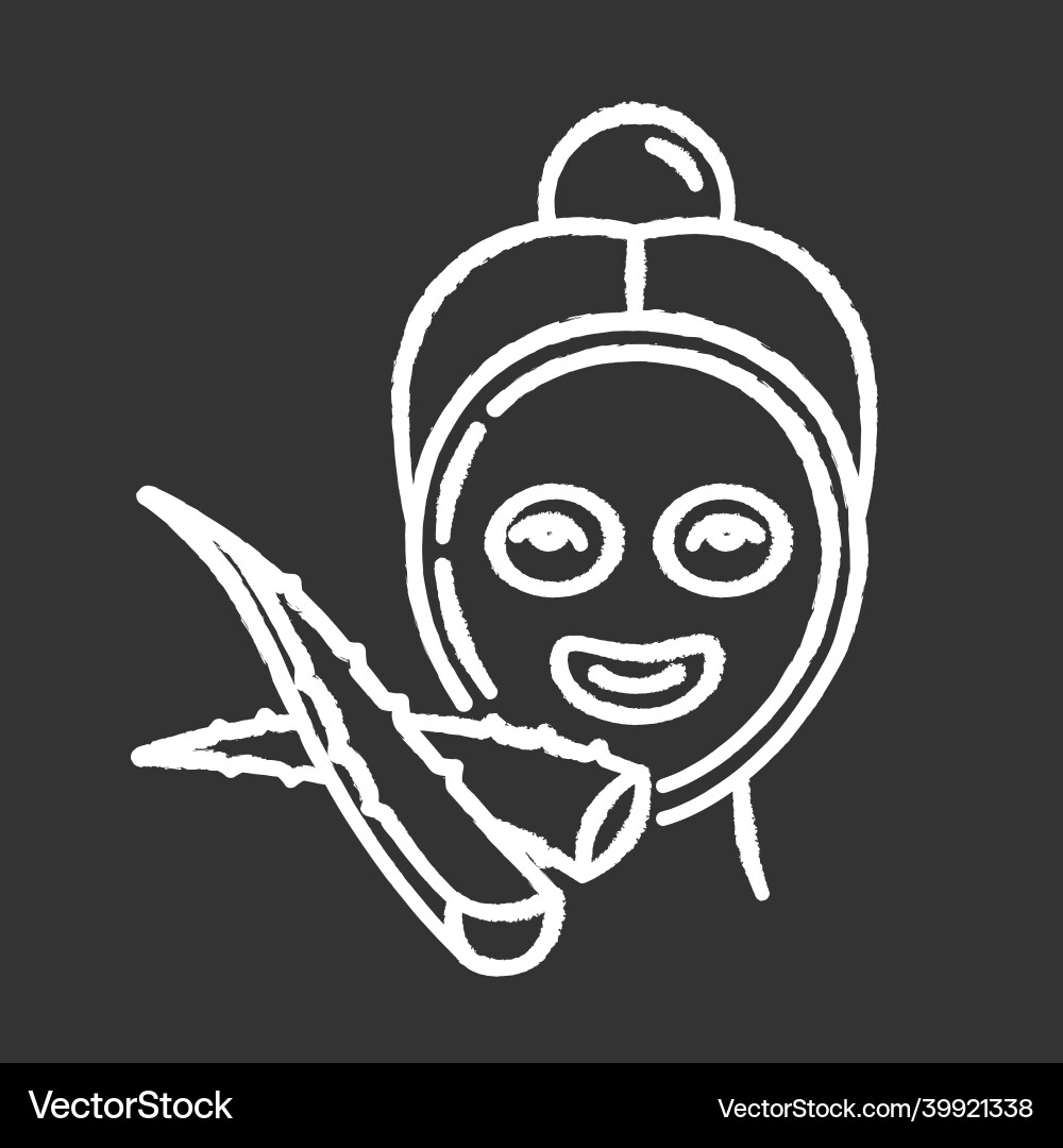 Face sheet mask chalk white icon on black Vector Image