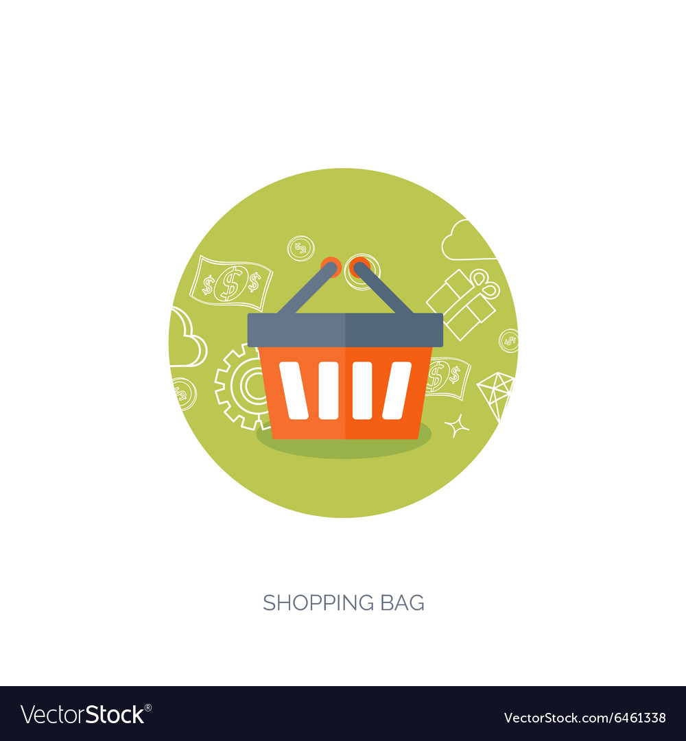 Flat header shopping web Royalty Free Vector Image