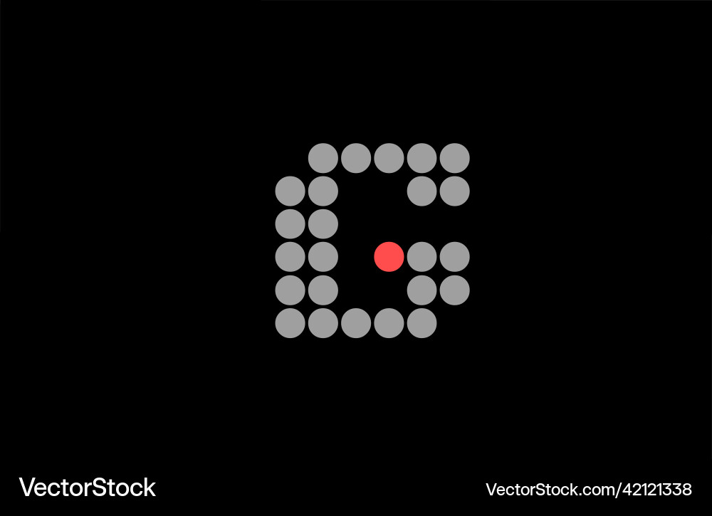 G dotted red grey alphabet letter icon logo Vector Image