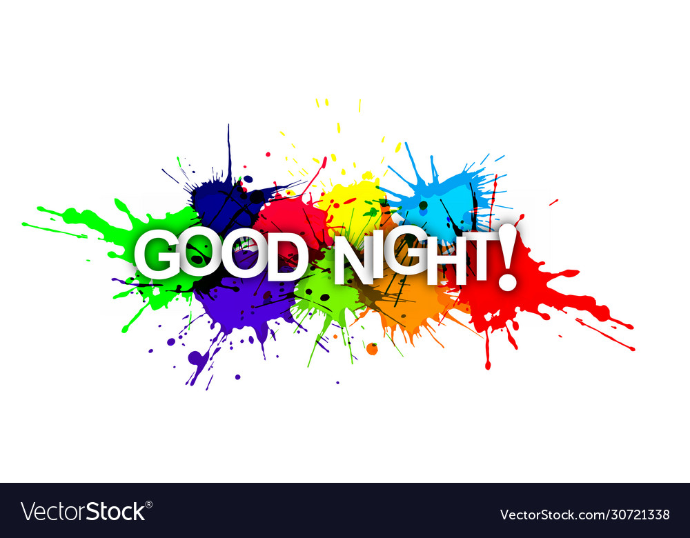 Good night phrase in multicoloured paint Vector Image