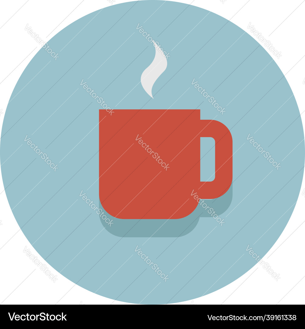 Hot tea in red mug on a white background Vector Image