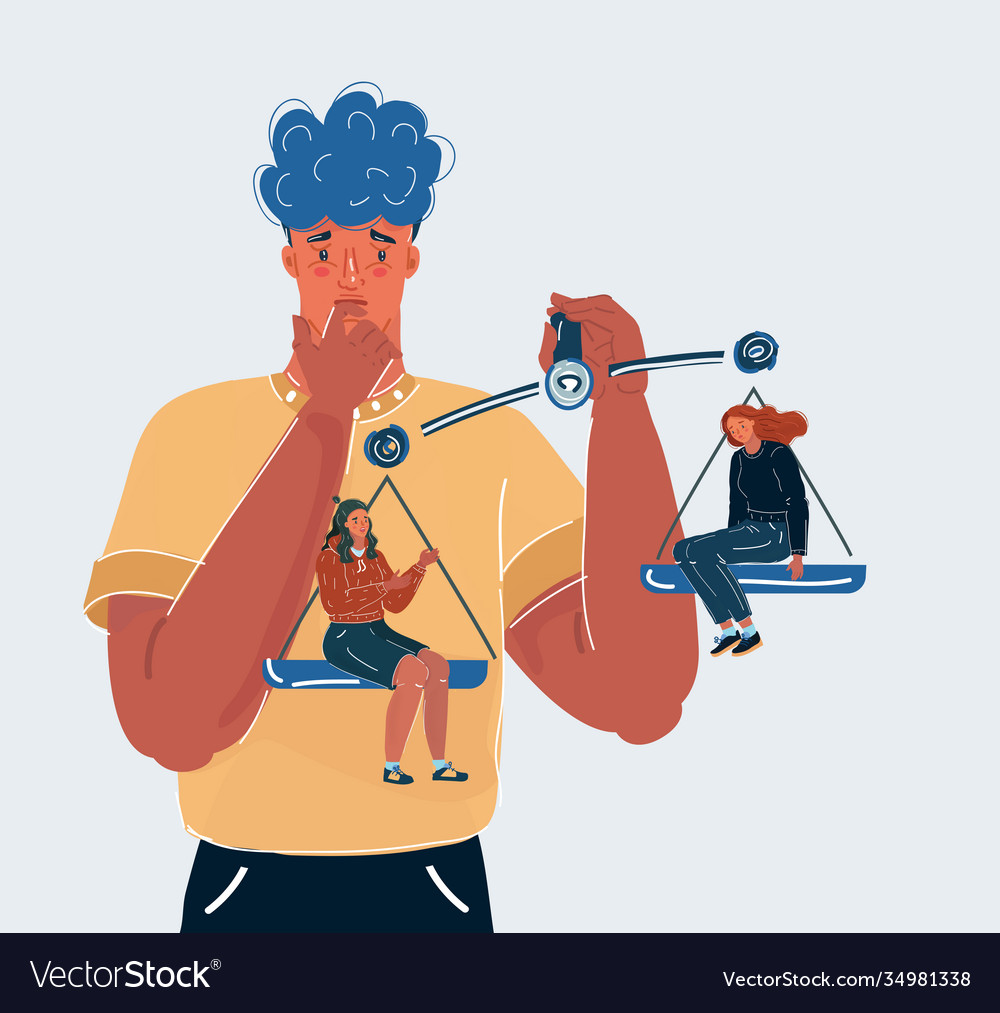 Interaction between man Royalty Free Vector Image