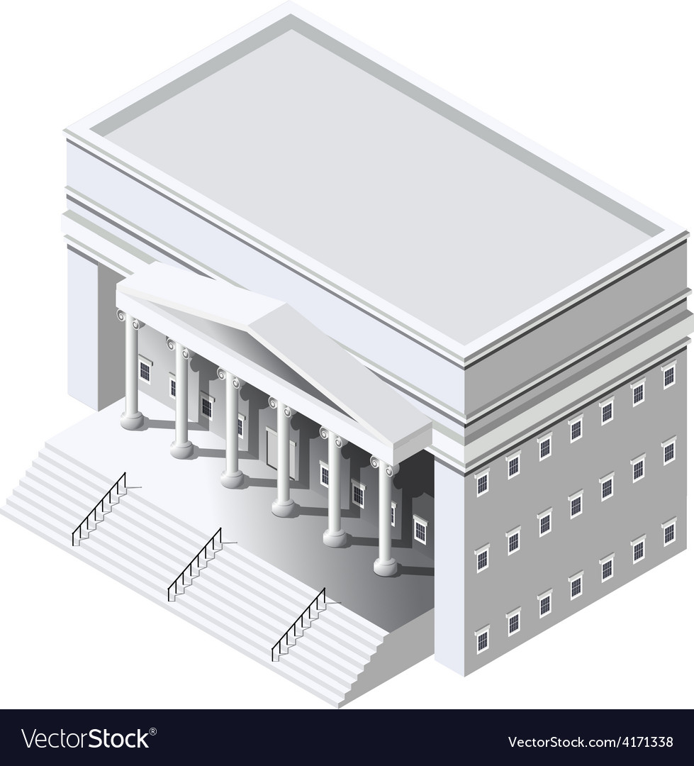 Isometric Government building Royalty Free Vector Image Isometric Government building Royalty Free Vector Image