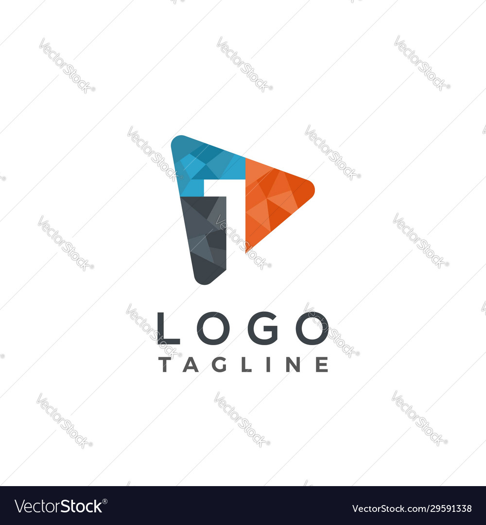 One triangle logo design template Royalty Free Vector Image