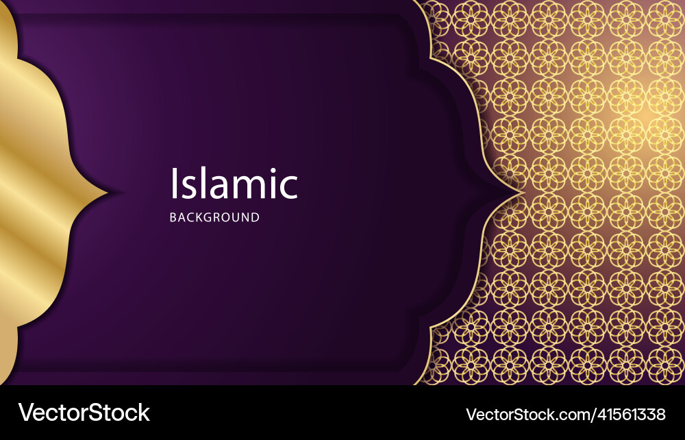 Ornamental luxury arabic purple gold pattern Vector Image