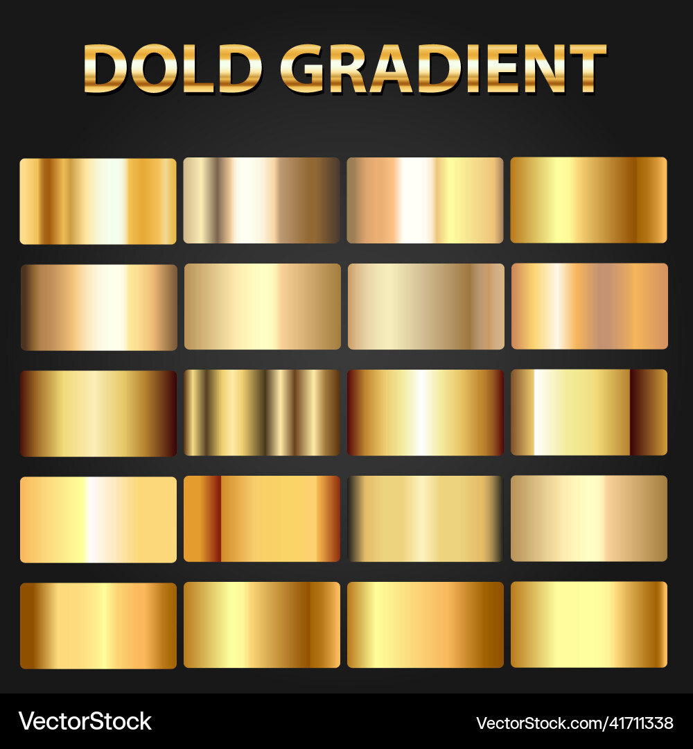 Set of golden gradient for design Royalty Free Vector Image