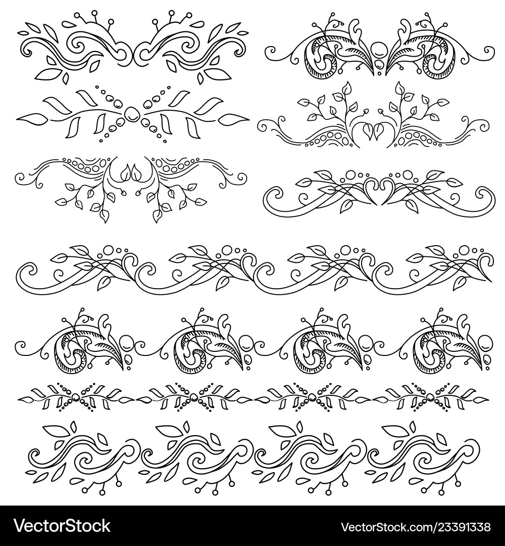 Set vintage vignettes with leaves Royalty Free Vector Image