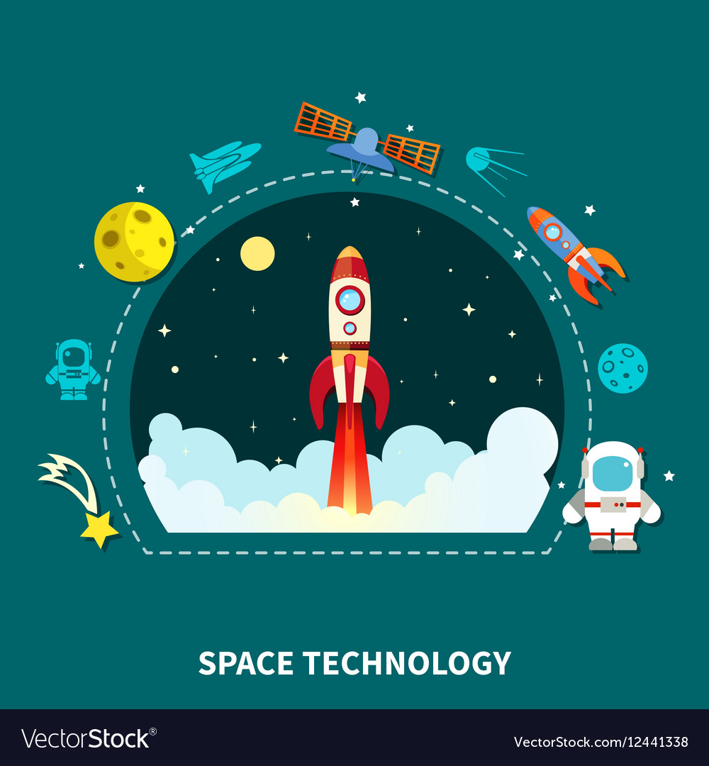 Space technology concept Royalty Free Vector Image