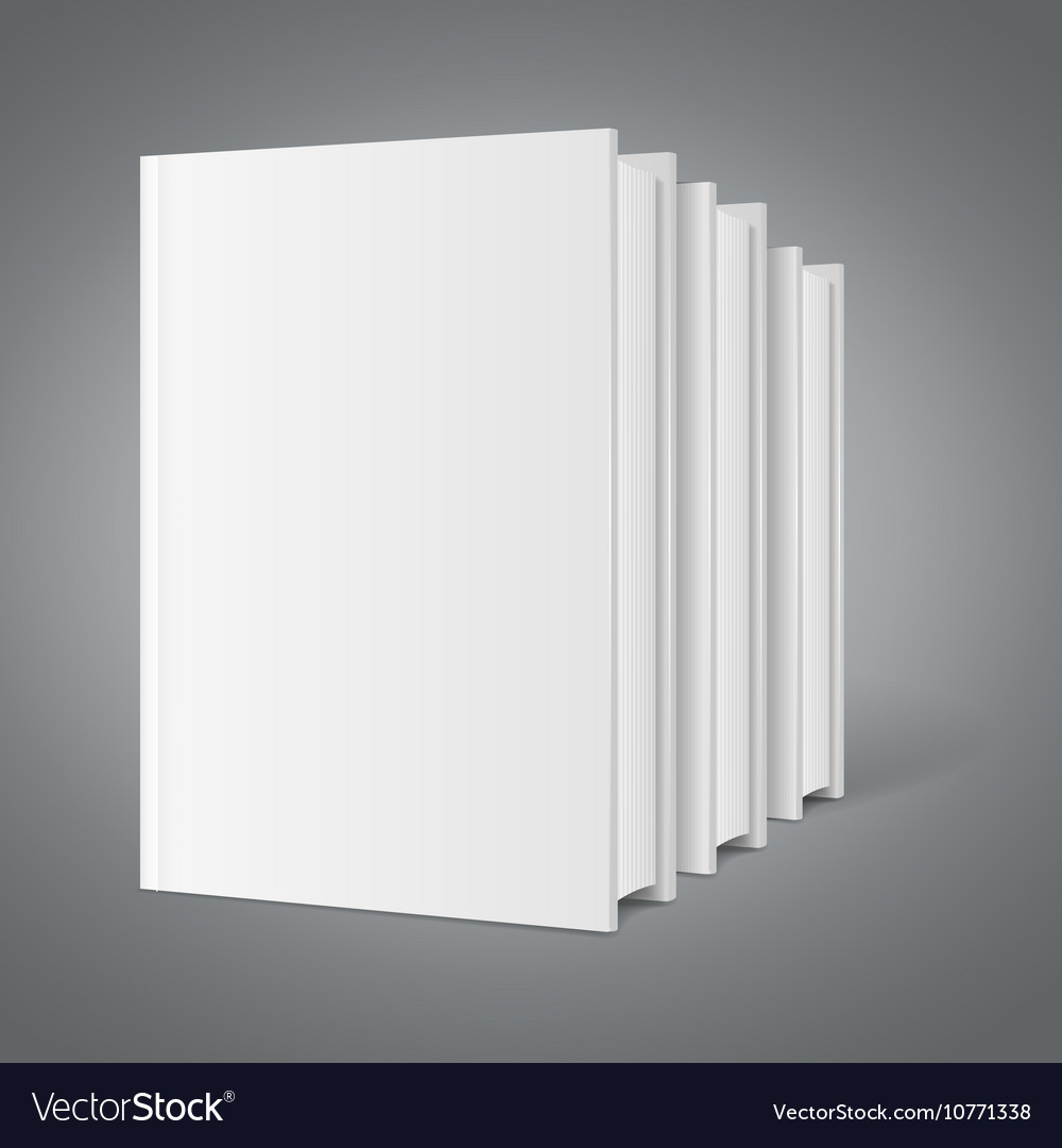 Template white blank book stack Royalty Free Vector Image