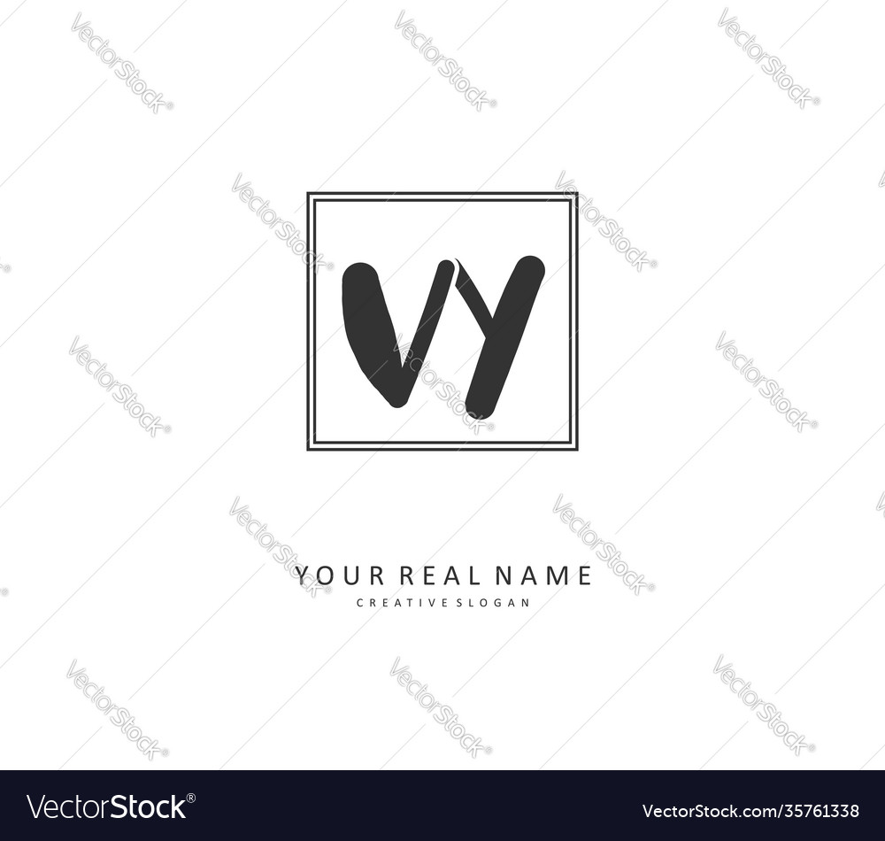 Vy initial letter handwriting and signature logo Vector Image