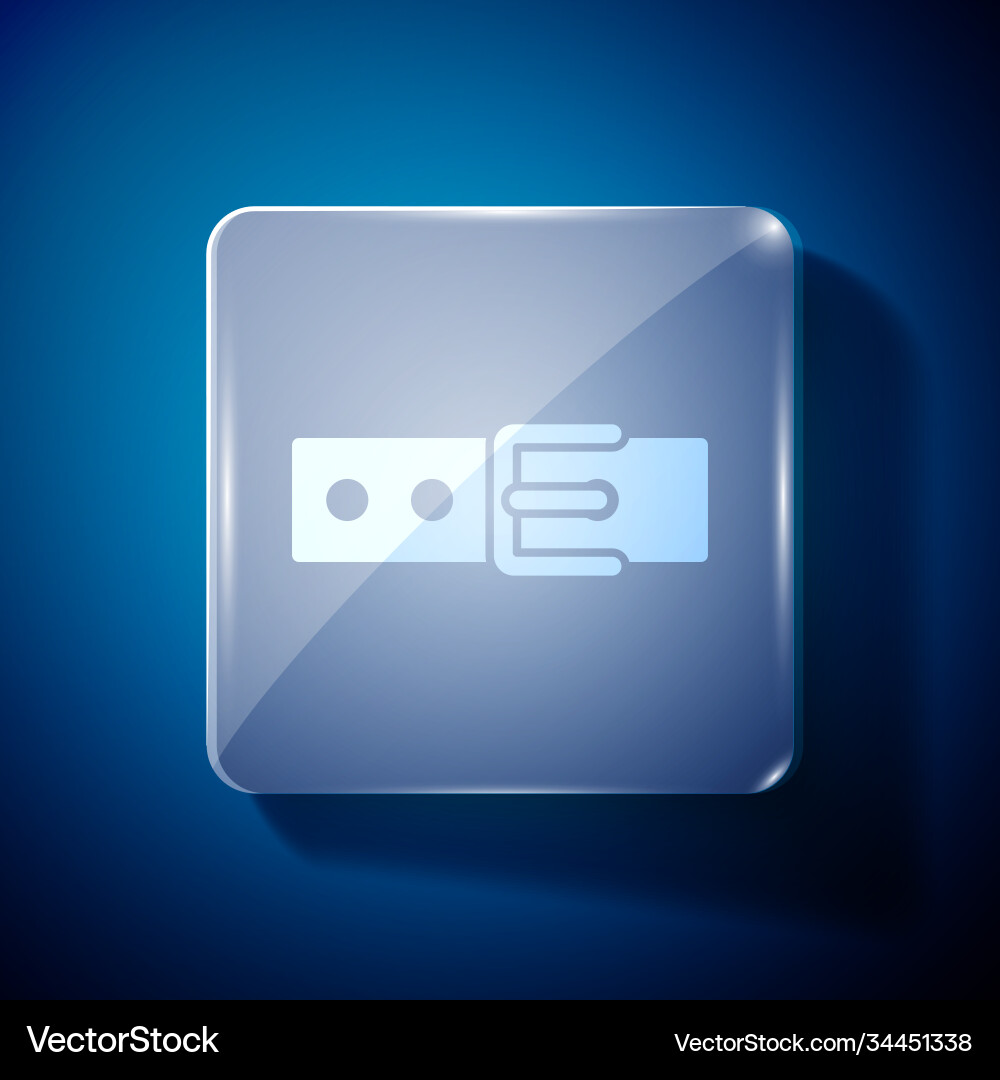 White collar with name tag icon isolated on blue Vector Image