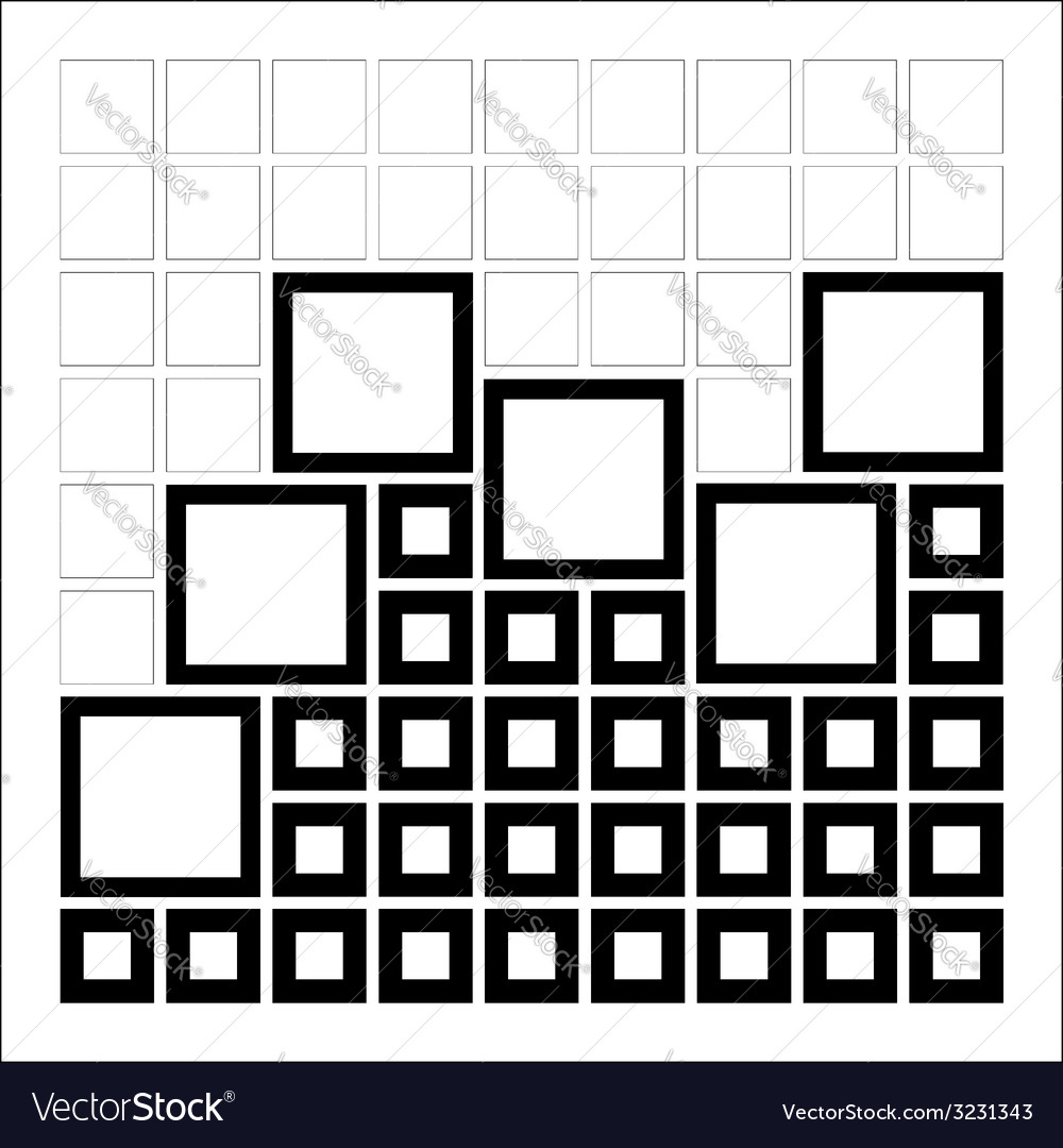 Abstract composition with squares Royalty Free Vector Image