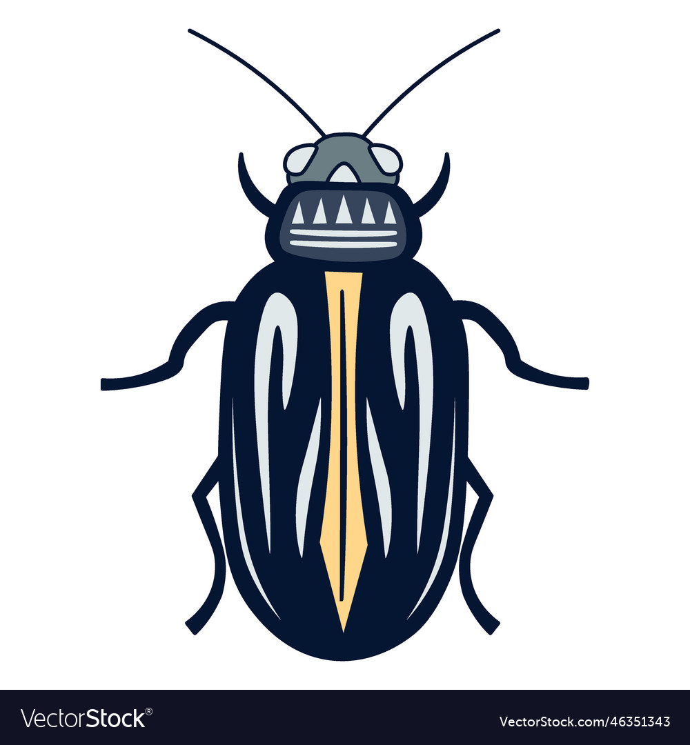 Beetle insect flat Royalty Free Vector Image - VectorStock