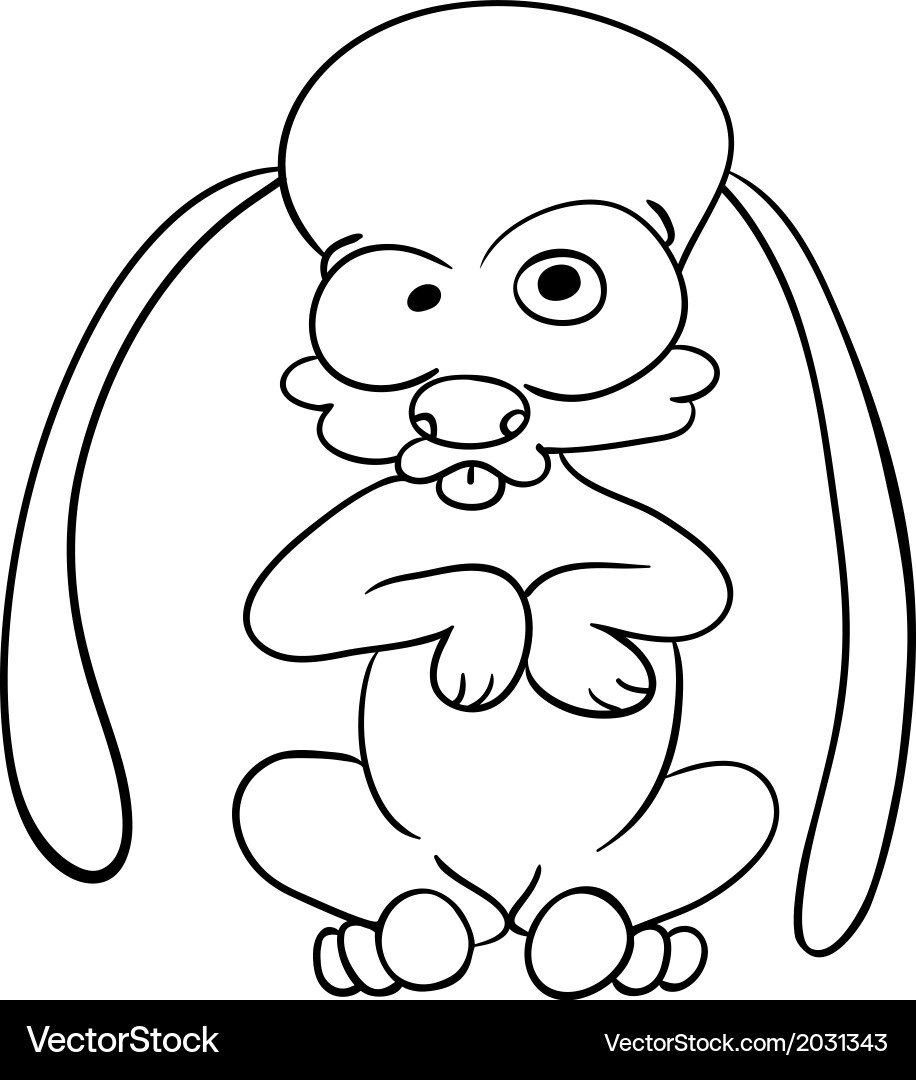 Crazy cartoon hare Royalty Free Vector Image - VectorStock