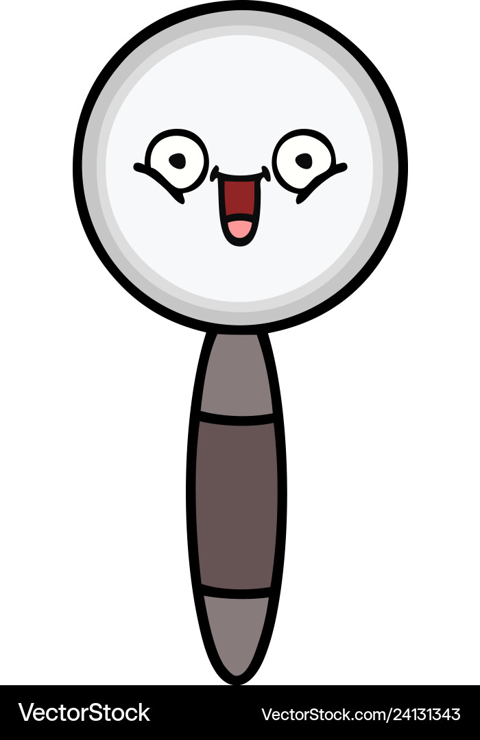 Cute cartoon magnifying glass Royalty Free Vector Image
