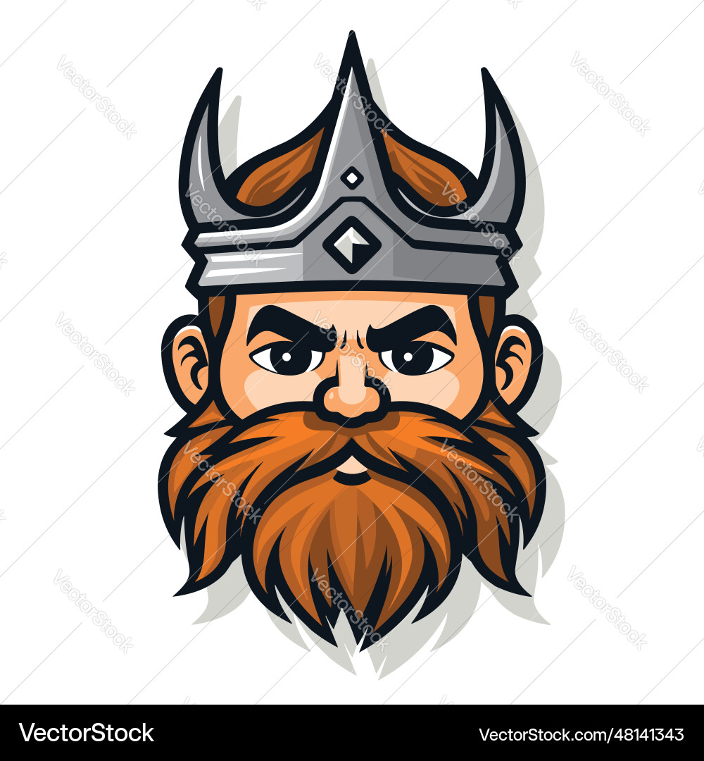 Cute king cartoon head logo symbol Royalty Free Vector Image