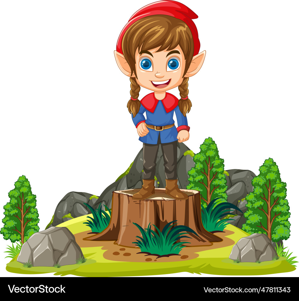 Dwarf cartoon in fantasy world Royalty Free Vector Image