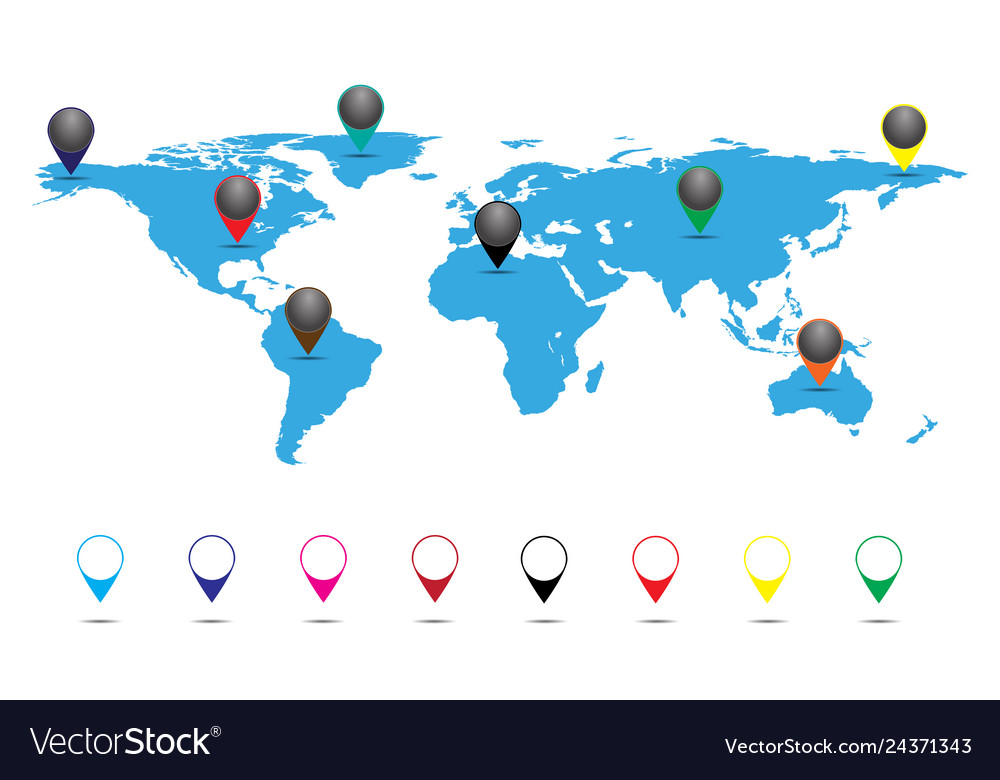 Earth with pointer labels Royalty Free Vector Image