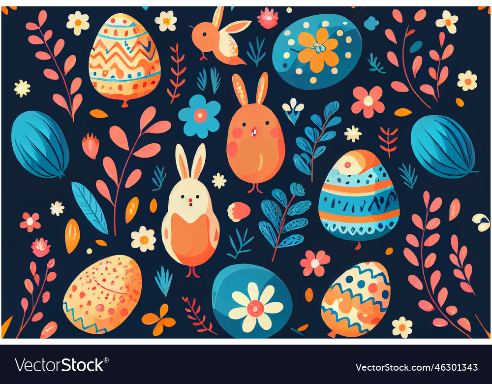 Easter theme pattern Royalty Free Vector Image