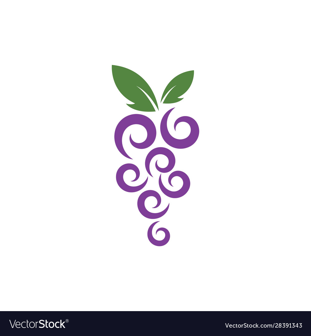 Grape with leaf logo Royalty Free Vector Image