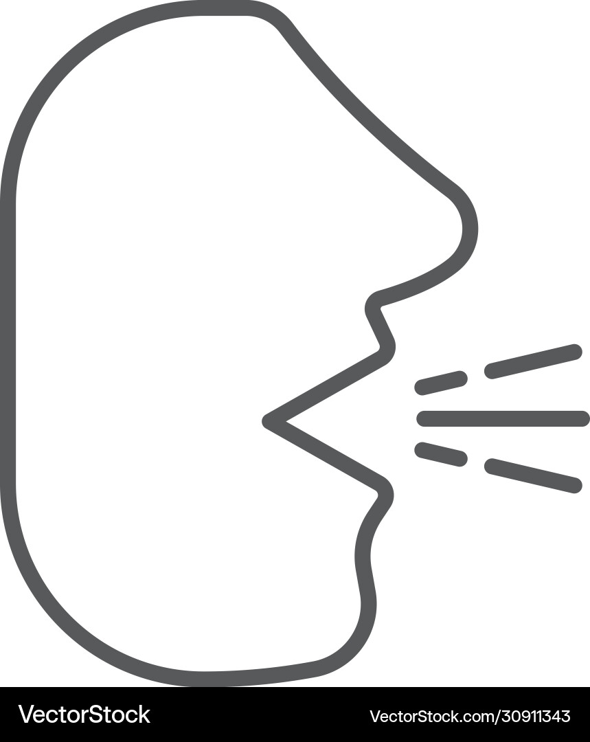 Human cough icon symbol sick isolated on white Vector Image