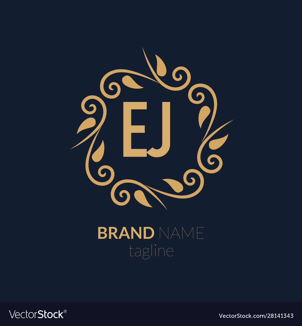 Initial letter ej creative elegant logo template Vector Image