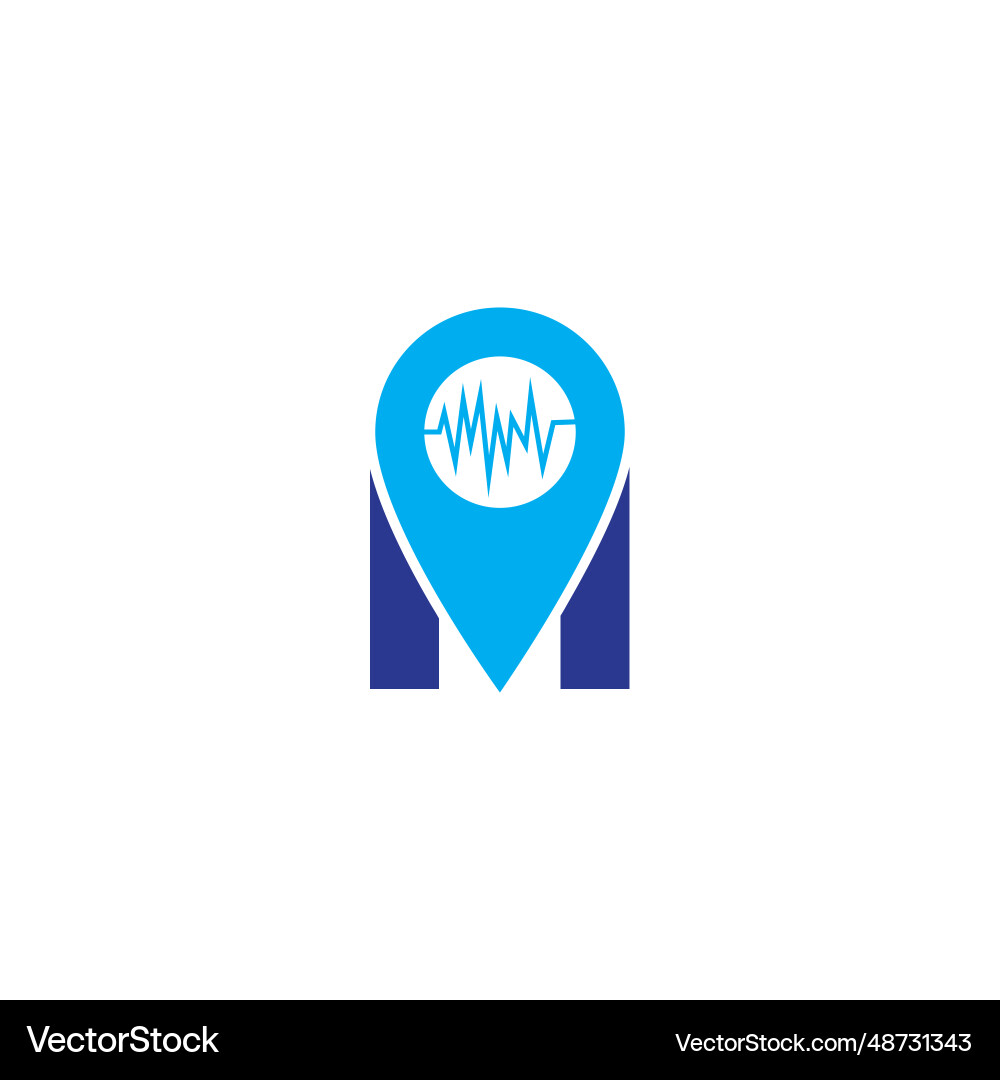 Letter m logo template location energy design Vector Image